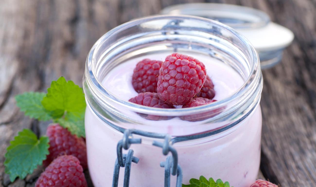 Yogurt with Mascarpone and Raspberries Recipe